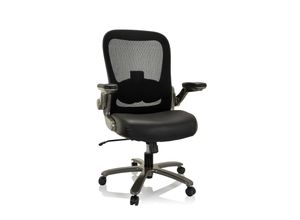 4064323017257 - XXL Drehstuhl INSTRUCTOR XXL T I Netzstoff Leder mit abklappbaren Armlehnen hjh OFFICE
