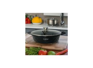 4255698216400 - Cheffinger - Servierpfanne Schmorpfanne Kochtopf Induktion Ø28cm Alu Guss Topf Pfanne