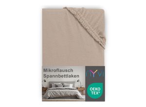 4255636634808 - NYVI Spannbettlaken DreamScience Mikroflausch - Kuschelweiches & Wärmendes Bettlaken Spannbetttuch Farbenougat Größe180x200 - 200x200 cm