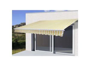 4057651158426 - Alu-Markise H791 Gelenkarmmarkise Sonnenschutz 45x3m ~ Polyester Gelb Weiß