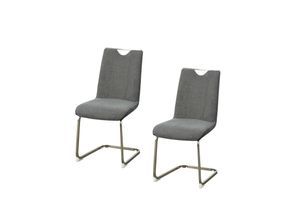 4255701909312 - Schwingstuhl Antikanthrazit Grau 2er Set Emrys