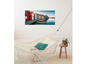 4055065032059 - Leinwandbild Keilrahmenbild - Malerische Smögen - Größe 90 x 40 cm Baum Berge Blumen Blätter Foto Jahreszeiten Landschaft Meer Natur Palmen Strand (Packung 1 St) 90x40 cm (Breite x Höhe) Keilrahmenbild bunt