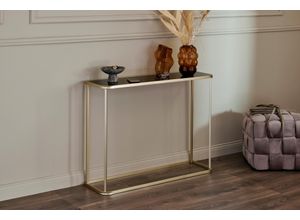 4050088033465 - Konsolentisch JAHNKE CIRCO CONSOLE gold (schwarzglas gold goldfarben schwarzglas) B100cm H76cm T30cm Tische gebogene Rahmenteile Konsole Beistelltisch