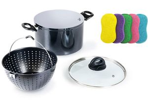 4023012072625 - Spaghettitopf GENIUS Cerafit Magic Pot silber (silberfarben) B262cm H174cm L33cm Ø20cm Töpfe direkt entnehmbares Sieb Induktion 4023012072625 - Spaghettitopf GENIUS Cerafit Magic Pot silber (silberfarben) B262cm H174cm L33cm Ø20cm Töpfe direkt entnehmbares Sieb Induktion