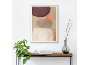 8714597656077 - Bild mit Rahmen REINDERS Pebble Play braun (farbe bild(er) braun) B50cm H70cm T22cm Holzwerkstoff Bilder