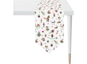 4003440279926 - Tischband APELT 6200 WINTERWELT Weihnachtsdeko Weihnachten bunt (weiß bunt) B32cm L175cm Baumwolle Polyester Tischdecken Digitaldruck