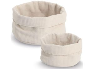 4003368506333 - Aufbewahrungskorb ZELLER PRESENT Waffelpiqué 2-tlg creme B20cm H12cm T20cm Ø20cm Polyester Aufbewahrungsboxen hochwertiges Waffelpiqué Rand krempelbar 4003368506333 - Aufbewahrungskorb ZELLER PRESENT Waffelpiqué 2-tlg creme B20cm H12cm T20cm Ø20cm Polyester Aufbewahrungsboxen hochwertiges Waffelpiqué Rand krempelbar