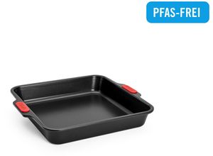 4054359036698 - Backform WOLL Lets bake Kuchenform viereckig 28x28 cm schwarz B28cm L28cm T5cm Aluminium Küchenformen mit Antihaftversiegelung und integrierten Silikongriffen PFAS-Frei