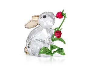 9009657024378 - Tierfigur SWAROVSKI Dekofigur Kristallfigur Sammelfigur Idyllia Hase und Himbeeren kristallweiß goldfarben rot grün schwarz Dekofiguren Ø Hase und Himbeeren Kristall Metall