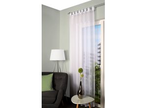 4056751426855 - Vorhang HOME WOHNIDEEN LOLA Gr 1 weiß B140cm H245cm Voile Polyester Gardinen Schlaufenschal bestickt