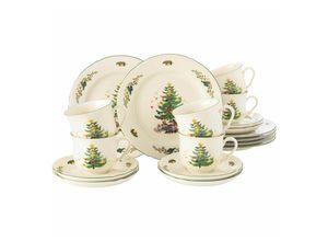4003106984447 - Kaffeeservice SELTMANN WEIDEN Geschirr-Set Service Marie-Luise Advent Weihnachten Geschirr-Sets Gr 18 tlg bunt (elfenbeinfarben bunt) Geschirr-Sets für 6 Personen Made in Germany 18 Teile