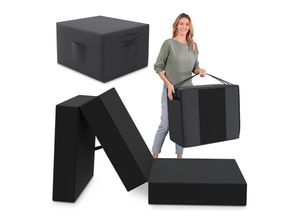 4260641680191 - Spar-Set Klappmatratze Gästematratze 90x200x15cm schwarz inkl Husse anthrazit & Transporttasche