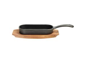9010585101314 - Homeware Profession Grillpfanne  Natur Schwarz  Holz Metall  Akazie  vollmassiv  025 L  oval  10x35x316 cm  Lfgb  backofengeeignet 