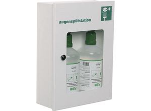 4251138202538 - B-SAFETY Augen-Notfallstation mit Spülflaschen mit 2 x 1000 ml 09% NaCl weiß