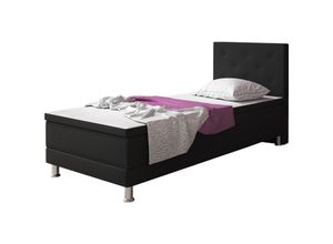 4260465766330 - Inter Handels Boxspringbett Esra 90x200 Webstoff Schwarz