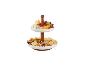 4255829575871 - Etagere mit 2 Keramiktellern - Servierständer für Kuchen Muffins