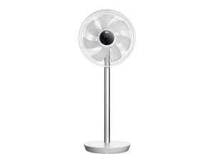 7611210970675 - Eco Silent 7584 Standventilator - Standventilator mit Fernbedienung - Extrem leise - 88 cm hoch - Silber