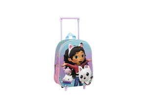 8445484538076 - Dollhouse Kinder Trolley Rucksack – 3D Schulrucksack Reisetasche
