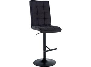 4251756484354 - Barhocker Peking Stoff I Höhenverstellbarer Tresenhocker Mit Rückenlehne Und Fußstütze