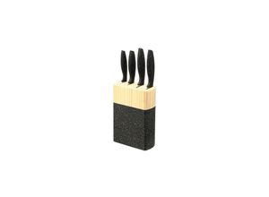 4255763719683 - 5-teiliges Messerset mit marmoriertem Kiefernholzblock