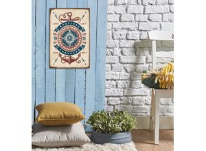 4067437337631 - Metallbild QUEENCE Nautical Bilder Gr B H 30 cm x 45 cm Metallbild Schriftzüge Hochformat 1 St rot Metallbilder Stahlschilder