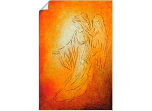 4059745849654 - Wandbild ARTLAND Engel der Heilung - Engelkunst Bilder Gr B H 20 cm x 30 cm Poster Religion Hochformat 1 St orange Bild Poster Bilder als Alubild Leinwandbild Wandaufkleber oder in versch Größen