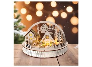 4255701927750 - LED Dekobogen Winterdorf und Rehe Weihnachtsdeko mit 5 LEDs