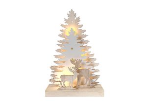 4255701927873 - Beleuchtete Weihnachtsszene Rehe im Winterwald