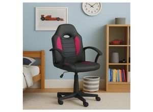 4255701914330 - Schreibtischstuhl Junior höhenverstellbar ergonomischer Drehstuhl Anthrazit-Pink