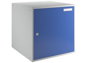 4061753005069 - eurokraft basic Schließfachwürfel HxBxT 450 x 450 x 450 mm Korpus lichtgrau   Türen enzianblau