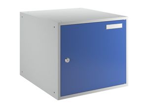4061753010223 - eurokraft basic Schließfachwürfel HxBxT 350 x 400 x 450 mm Korpus lichtgrau   Türen enzianblau
