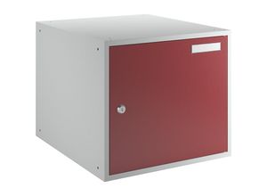 4061753005038 - eurokraft basic Schließfachwürfel HxBxT 350 x 400 x 450 mm Korpus lichtgrau   Türen feuerrot