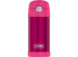 4002458524233 - Isolierflasche THERMOS FUNTAINER STRAW BOTTLE doppelwandiger Edelstahl spülmaschinenfest raspberry pink H176cm Edelstahl Kunststoff Silikon Trinkflaschen 035l mit Silikonstrohalm absolut dicht