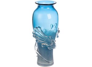 4063387470022 - Tischvase CASABLANCA BY GILDE Vase Wave blau blau B19cm H40cm T19cm Ø19cm Glas Vasen