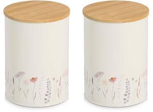 4003368506425 - Vorratsdose ZELLER PRESENT Flowers 2-tlg weiß H16cm Lebensmittelaufbewahrungsbehälter luftdicht pflegeleicht 1200 ml 4003368506425 - Vorratsdose ZELLER PRESENT Flowers 2-tlg weiß H16cm Lebensmittelaufbewahrungsbehälter luftdicht pflegeleicht 1200 ml
