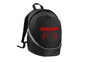 4068859105839 - multifanshop Rucksack - Düsseldorf - Herzschlag - Druck rot - Tasche
