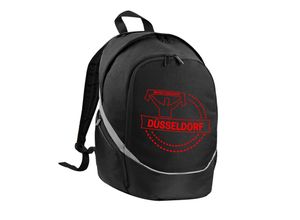 4068859134952 - multifanshop Rucksack - Düsseldorf - Meine Fankurve - Druck rot - Tasche