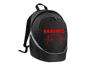 4068859114954 - multifanshop Rucksack - Mainz - Herzschlag - Druck rot - Tasche