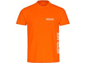 4068859458881 - multifanshop Herren T-Shirt - Niederlande - Brust & Seite - Druck weiß - Männer