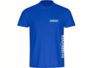 4068859582715 - multifanshop Herren T-Shirt - Saarbrücken - Brust & Seite - Druck weiß - Männer