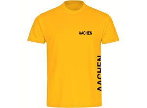 4068859548438 - multifanshop Kinder T-Shirt - Aachen - Brust & Seite - Druck schwarz - Kind