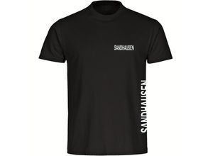 4068859583149 - multifanshop Herren T-Shirt - Sandhausen - Brust & Seite - Druck weiß - Männer