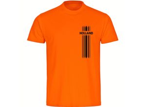 4068859456047 - multifanshop Herren T-Shirt - Holland - Streifen - Druck schwarz - Männer