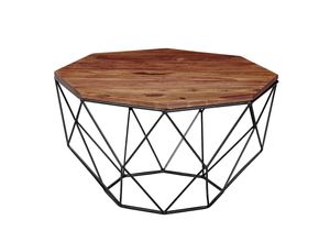 4251745768359 - Couchtisch Sheesham Modernes Industrial-Design aus Holz und Edelstahl 4251745768359 - Couchtisch Sheesham Modernes Industrial-Design aus Holz und Edelstahl