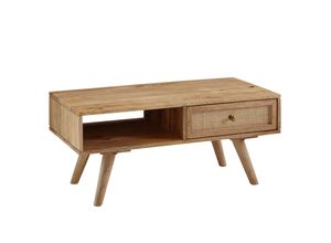 4251745768304 - Massiver Mango-Holz Couchtisch mit Ablagefläche Zeitlos geräumig & stabil