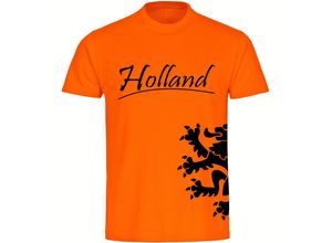 4068859454487 - multifanshop Herren T-Shirt - Holland - Löwe seitlich - Druck schwarz - Männer