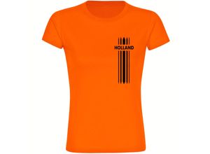 4068859453558 - multifanshop Damen T-Shirt - Holland - Streifen - Druck schwarz - Frauen