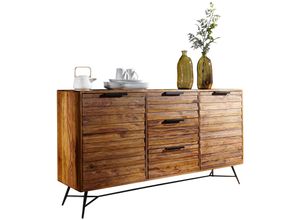 4255632531682 - Sideboard FORMIO Sheesham Massivholz 160x40x88 cm Industrial-Look