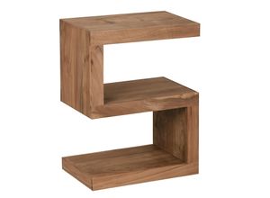 4251745763132 - Beistelltisch S Cube NAKO Sheesham-Holz S-Form 44x30 cm 60 cm Höhe handgefertigt