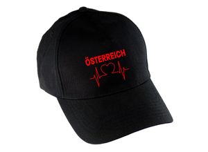 4068859467753 - multifanshop Baseballcap - Österreich - Herzschlag - Druck rot - Mütze